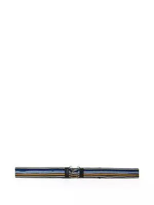 Prada Striped Clasp-buckle Belt - Black
