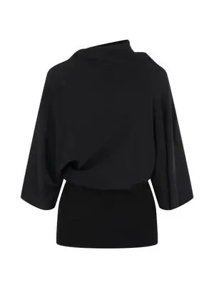 Rick Owens Draped Asymmetric Top - Black