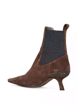 Brunello Cucinelli Monile-embellished Suede Ankle Boots
