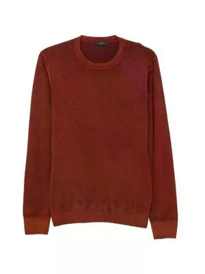 FAY Fay Fine Knit Crew Neck Sweater Red