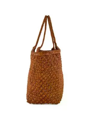 Dragon Diffusion Nantucket Cactus Woven Leather Tote Bag