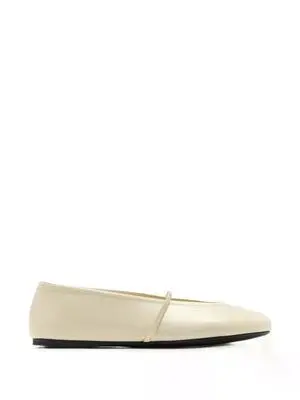 Miu Miu Logo-embossed Ballet Flats - Neutrals
