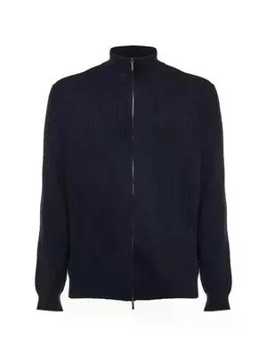 Loro Piana Ribbed-knit Zip-up Cashmere Cardigan - Blue