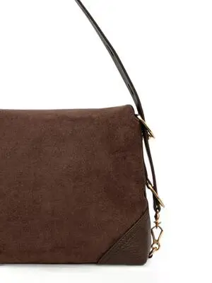 Moschino Logo Plaque Faux-suede Tote Bag
