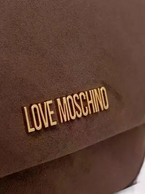 Moschino Logo Plaque Faux-suede Tote Bag