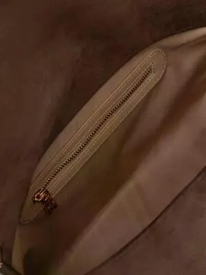 Moschino Logo Plaque Faux-suede Tote Bag