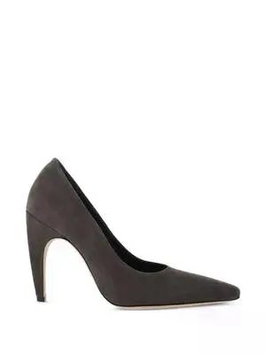 JUDE Square-toe Stiletto Pumps - Grey