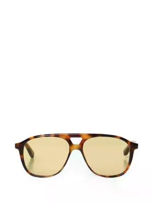Chimi Umatortoiseshell-effect Pilot-frame Sunglasses - Brown