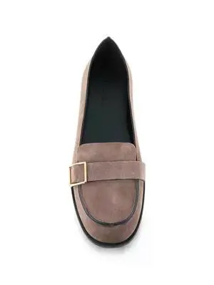 DEL CARLO Buckle-detail Suede Loafers - Neutrals