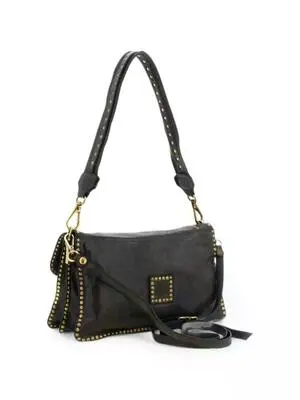 CAMPOMAGGI Agnese Studded Leather Shoulder Bag - Black