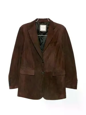 Tagliatore Cilian Suede Notched-lapels Jacket - Brown