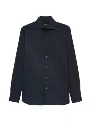 Zegna Long-sleeve Button-down Shirt - Blue