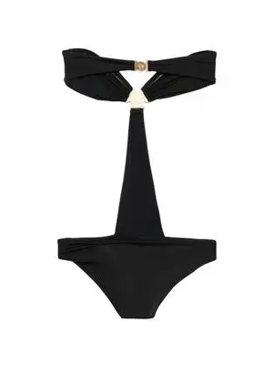 Balmain Logo Plaque Cut-out Swimsuit