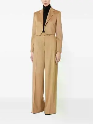Max Mara Wide Sable-look Camel Trousers Camel