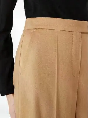 Max Mara Wide Sable-look Camel Trousers Camel