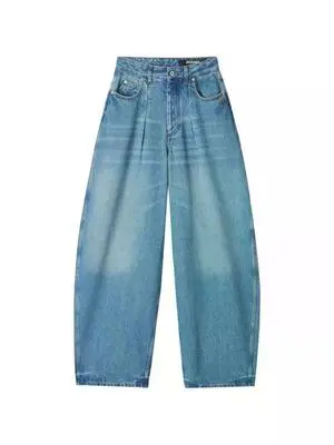 Jacquemus Pleated-detail Faded-effect Jeans - Blue