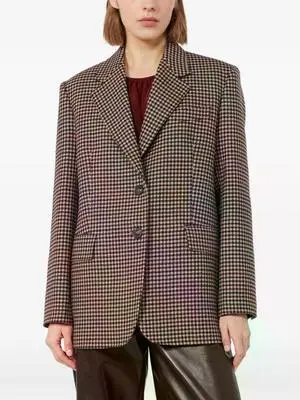Max Mara Mstsalice Check-pattern Virgin-wool Blazer