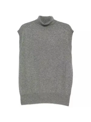 Sofie D'hoore Roll-neck Sleeveless Vest - Grey