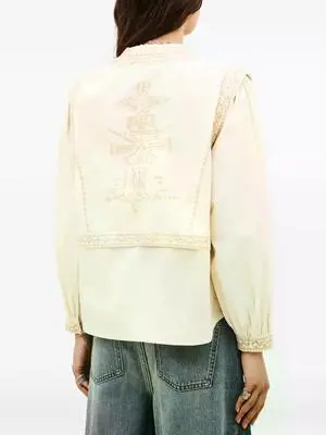 Ba&sh Laura Embroidered Long-sleeved Blouse