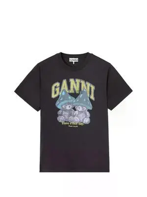 GANNI Graphic-print T-shirt - Black
