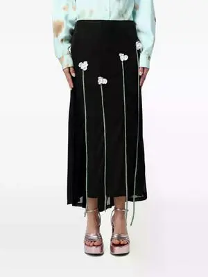 Moschino Couture Floral-appliqué Midi Skirt