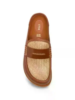 BIRKENSTOCK Naples Raffia-panel Mules