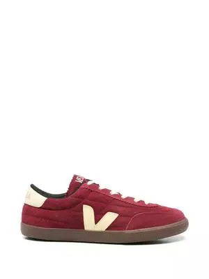 VEJA Suede Logo Patch Lace-up Sneakers - Red