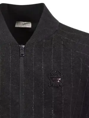Brunello Cucinelli Pinstripe Zip-up Bomber Jacket