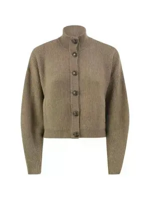 Brunello Cucinelli English Rib-knit Cashmere Cardigan - Brown