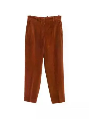 CIRCOLO 1901 Corduroy-effect Tapered Trousers - Brown