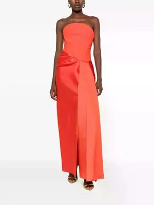 Solace London Strapless Draped Maxi Dress