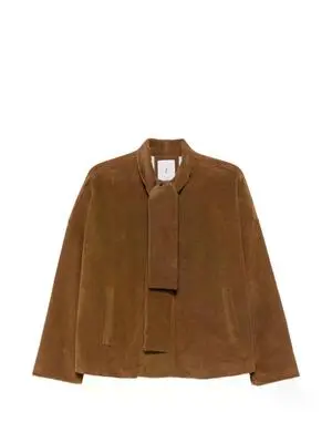 WHYCI MILANO Corduroy Pussy-bow Jacket - Brown