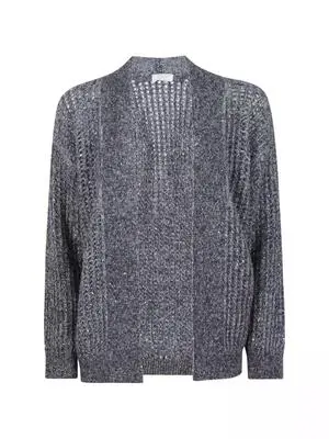 Peserico Sequin-embellished Open-knit Cardigan - Grey