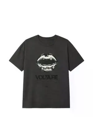 Zadig&Voltaire Tommer Hc Tour Lips-print T-shirt - Grey