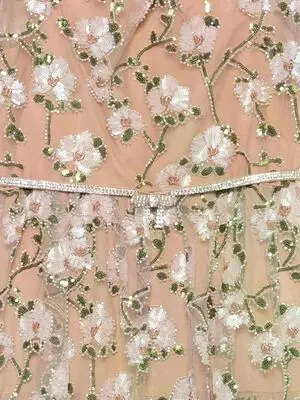 SELF-PORTRAIT Sequin-embellished Floral-embroidered Midi Dress