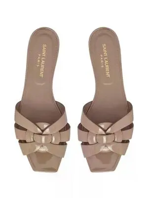 Saint Laurent Tribute Mules In Patent Leather