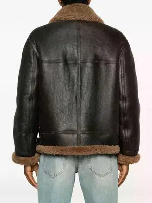 Saint Laurent Shearling-trim Leather Jacket