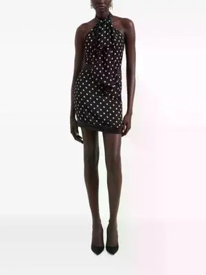 Nina Ricci Polka-dot Halterneck Mini Dress