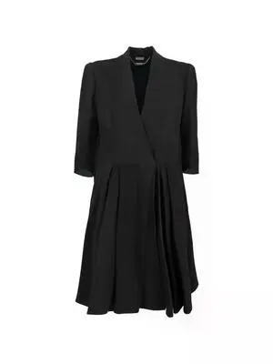 Alexander McQueen Pleated Wrap-style Mini Dress - Black