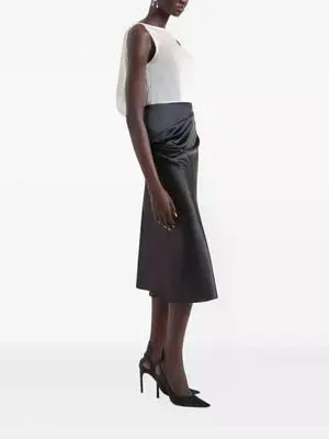 Nina Ricci Asymmetrical Draped Midi Skirt