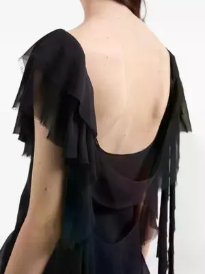 Nina Ricci Ruffled Silk Maxi Dress