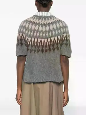 PDR PHISIQUE DU ROLE Round Neck Short Sleeve Sweater - Grey