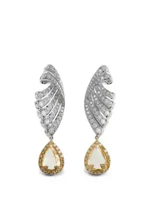 HYT JEWELRY Diamond Pear-cut Drop Earrings - Silver