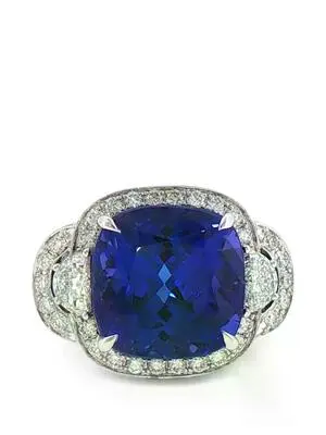 HYT JEWELRY Tanzanite And Diamond Ring - Silver