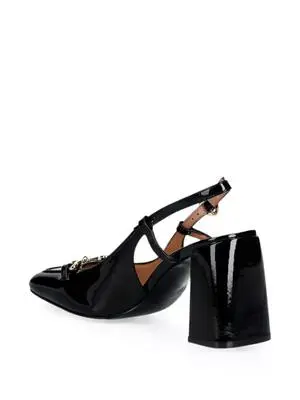 Moschino Heart-buckle Slingback Pumps