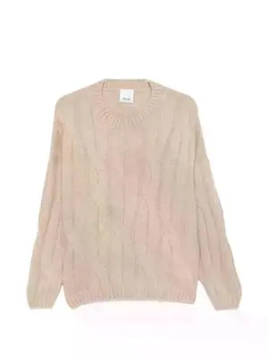 ALLUDE Cable-knit Drop-shoulder Sweater - Neutrals