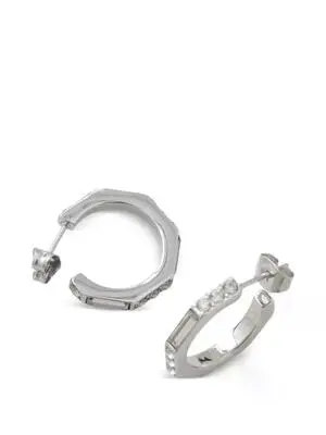 Furla Crystal Hoop Earrings - Silver