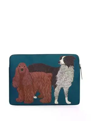 INOUI EDITIONS Dog-print Leather Laptop Cover