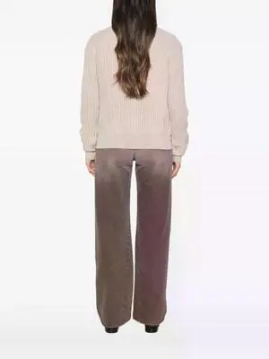 ALLUDE Ribbed Zip-neck Sweater