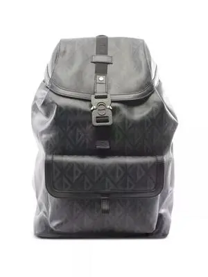 Dior 2010s Small Cd Diamond Backpack - Black
